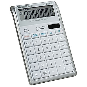 Victor 12-Digit Check and Correct Desk Calculator, White