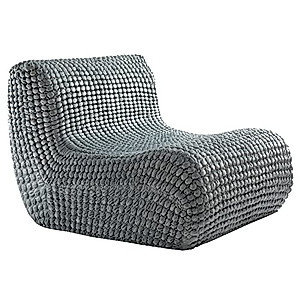 ALIMORDEN Accent Bean Bag Couch for Adult, Soft Plush Lounge Chair Lazy Leisure Sofa for Living Room, Bedroom, Salon, Office, Grey