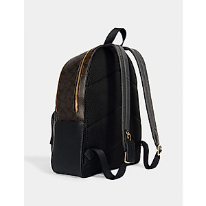 Coach Women's Large Court Backpack in Signature Canvas (Brown - Black)