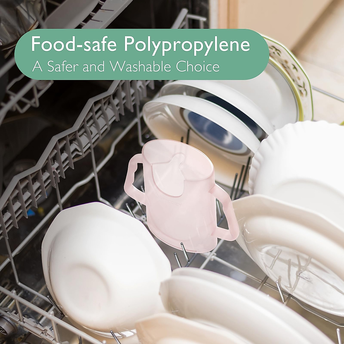 Momcozy Squeeze Pouch Holder for Food Pouches and Drink Boxes, Baby Pouch Holder Allows Baby to Self-Feed and Avoid Messes, Baby Food Pouch Holder Handle is Easy to Grip, Comfortable, Pink