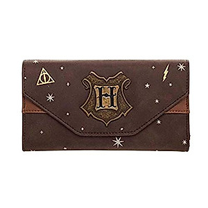 Harry Potter Hogwarts Crest Faux Leather Tri-Fold Wallet Standard