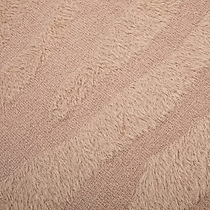 Snuggle Sac Luxury Feather Yarn Fluffy Throw Blanket 3D Hand Feeling Microfiber Super Soft Fuzzy Reversible Lightweight Cozy Decor Knitted Blankets with Natural Textured for Home Couch 50''x60 Beige