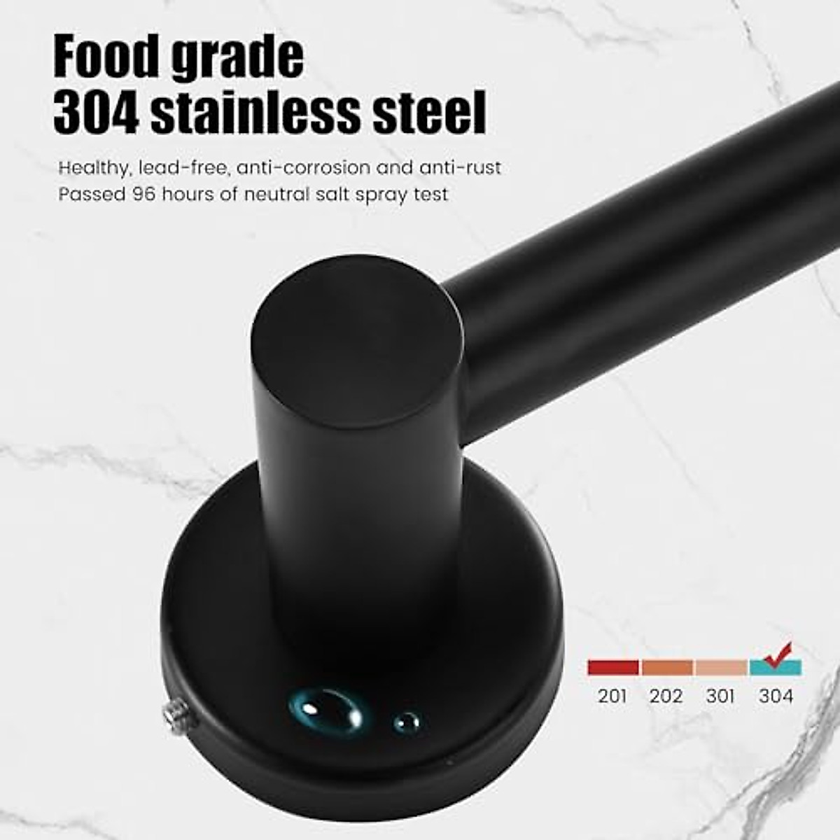 2Pcs Retractable 11 to 24 Inches Towel Bar for Bathroom - Thicken SUS304 Stainless Steel Towel Holder - Heavy Duty Wall Mounted Towel Rack Hanger - Home Decor Towel Rod, Towel Organizer, Black