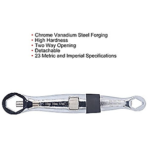 xwyebo Upgrade Your Toolbox with the Double-End Detachable Wrench ChromeVanadium Steel Forging, High Hardness, Metric and Imperial Box Wrench