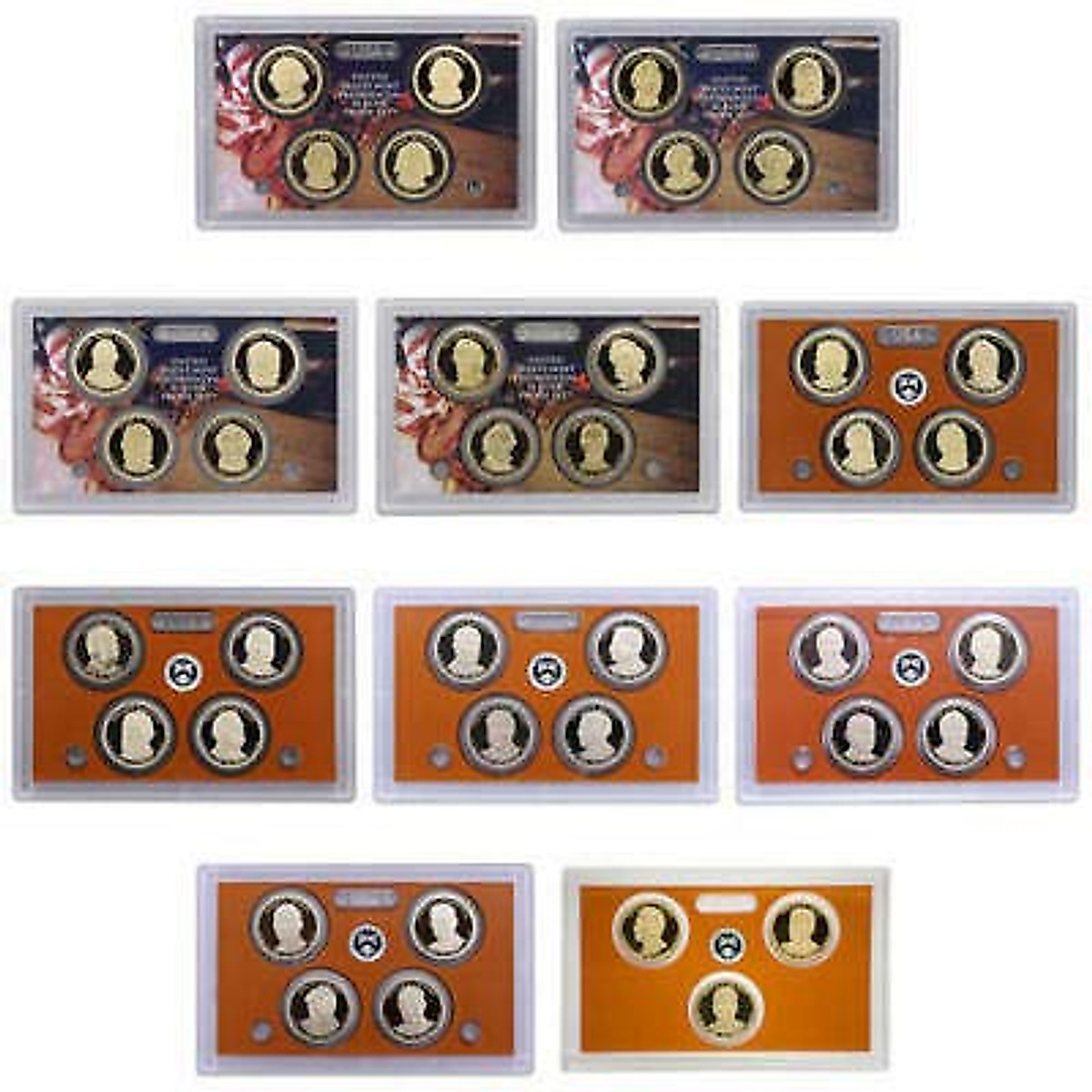 2016 S Presidential Dollars 2007-2016 S Proof Presidential Dollar Set - 39 Coins - No Boxes Or COA's Proof