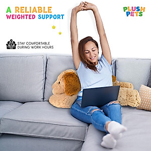 PlushPets Weighted Stuffed Animals - 24 inch 4 LBS - Large Weighted Dog Plush Animal - Cute Sensory Needs Toy - Comfort & Relaxation - Weighted Throw Pillow - Gift for Kids, Adults, Boys, Girls (Dog)