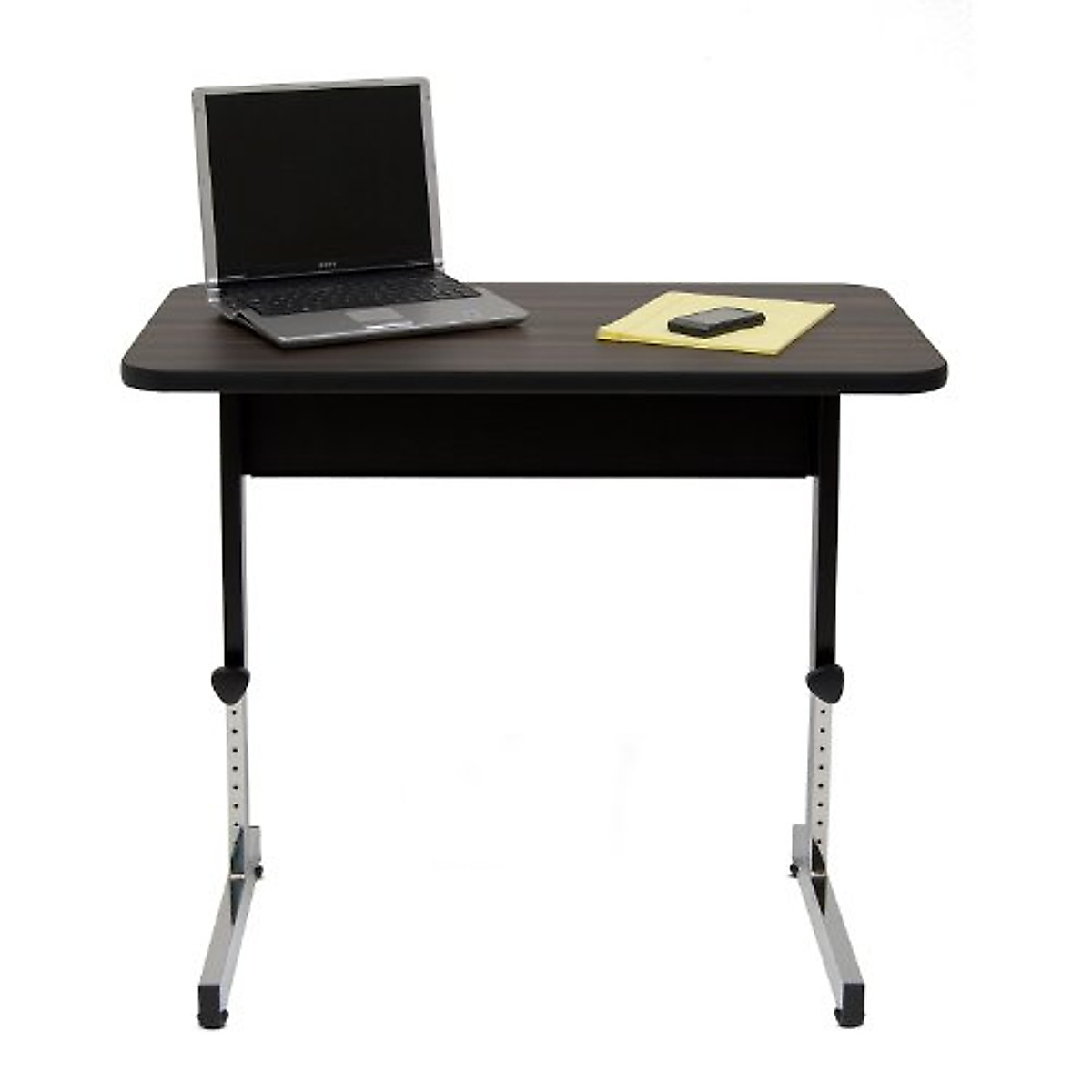 Calico Designs Adapta Height Adjustable Office Desk, All-Purpose Utility Table, Sit to Stand up Desk Home Computer Desk, 23" - 32" in Powder Coated Black Frame and 1" Thick Walnut Top, 36 Inch, Black/Walnut