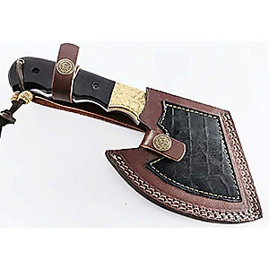 Damascus Steel Blade Axe Hatchet Gut Hook Tomahawk Hunting Knife Camping Hiking SM23