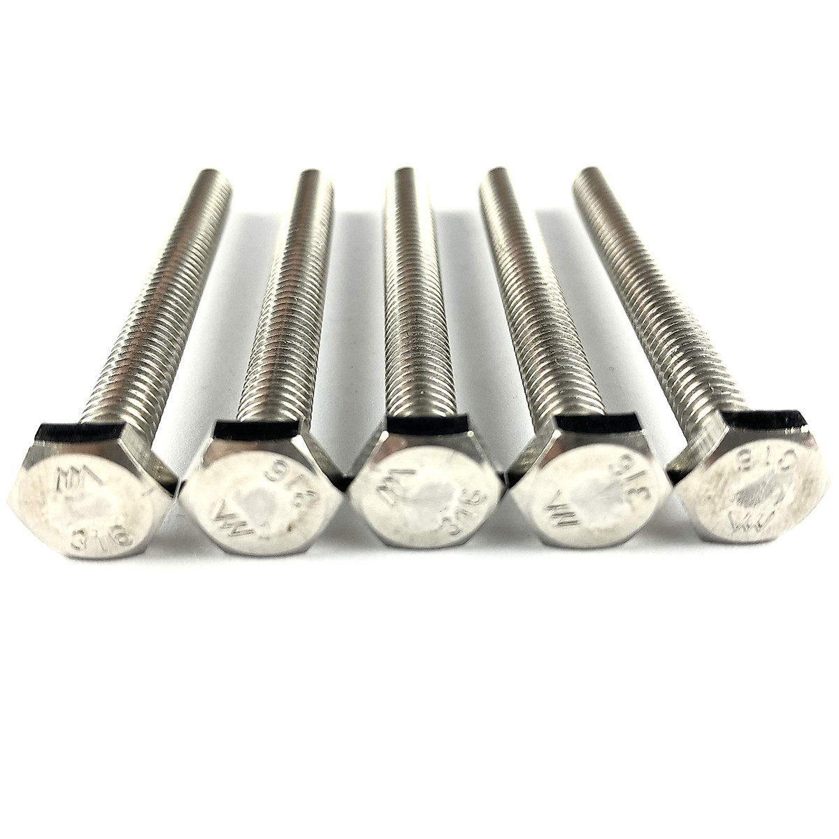 20 Pieces 1/4"-20 X 2-1/2 Hex Head Bolt SS 316