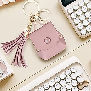 Simpolor Designed for Airpods Case (1st and 2nd Generation), Premium PU Leather AirPods Case Cover with Tassels and Metal Buckles, Compatible with Wireless Charging Cute Airpod Pouch Case, Pink