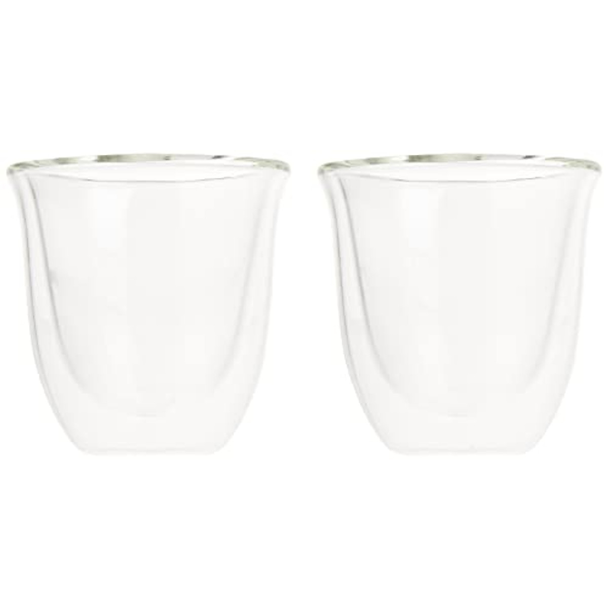 De'Longhi Stilosa Manual Espresso Machine, Latte & Cappuccino Maker, 15 Bar Pump Pressure + Manual Milk Frother Steam Wand & DeLonghi Double Walled Thermo Espresso Glasses, Set of 2, Regular, Clear