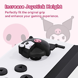 WISHAVEN Cute Pocket Monsters Joycon Thumb Grip Caps Compatible with Nintendo Switch, Soft Silicone Joystick Cover for Nintendo Switch/OLED/Lite Controller, 4PCS (Skull & Troublemaker Rabbit)