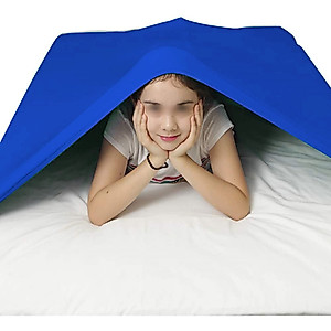 KAWAAI Sensory Compression Bed Sheet Deep Relaxing Feeling Helps with SPD, Anxiety, ADHD, Autism Breathable, Cool and Comfortable Sleeping Bedding (Color : Blue, Size : Toddler Size 69x132cm)