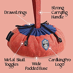 CardKingPro Monstrous - Dice Bag with 8 Pockets - Orange/Blue - Huge Capacity 500+ Dice - Great for Dice Hoarders