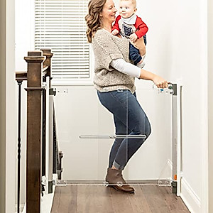 Qdos Crystal Designer Baby Safety Gate - Meets Tougher European Standards - Modern Design and Unparalleled Safety - Beauty & Safety Together at Last - Simple Installation | Hardware Mount