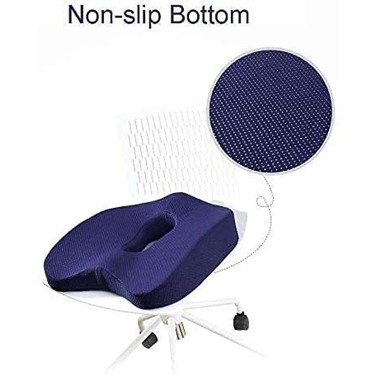 OJOINK Seat Cushion and Lumbar Support Pillow, Office Chair Memory Foam Car Seat Cushion, Ergonomic Desk Chair Cushion for Tailbone, Back Pain, Sciatica Relief
