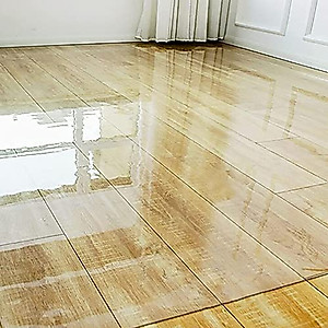 Clear PVC Desk Chair Mat 1.5/2mm Office Chair Mat Non Slip PVC Transparent Rectangle Floor Protector Mat,Clear Plastic Rug Protector Mat for Hallway Entrance Hardwood Floor,60/80/90/100/120/140/160/18