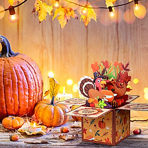 Kesote Thanksgiving Pop Up Card with Envelope, Thanksgiving Greeting Cards Thank You Cards, 3D Thankful Cards for Thanksgiving, Pop Up Happy Thanksgiving Card for Kids Employees