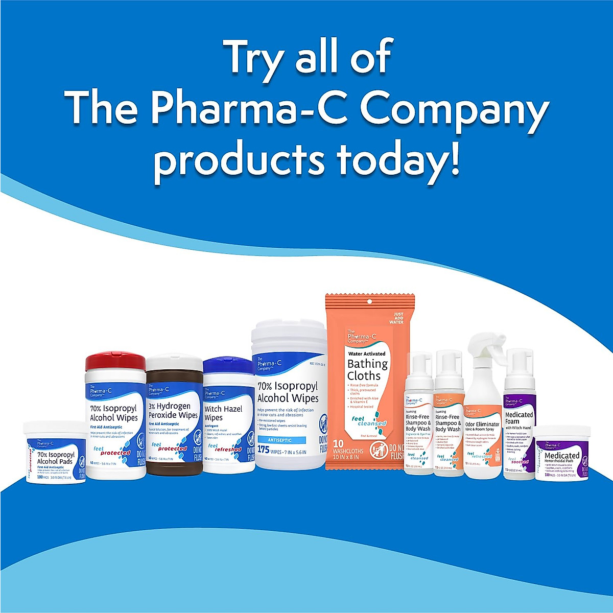 The Pharma-C Company Witch Hazel Wipes [40 Wipes] - Daily Toner & Astringent Cleansing Cloths For Face