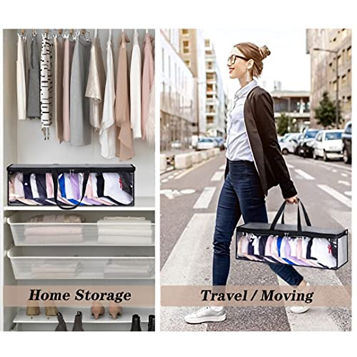 KEETDY Hat Organizer for Baseball Caps Holder Large Hat Storage Bag Rack with Double Carry Handles and Zipper Closure, Grey