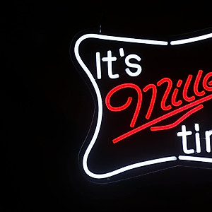 X Reed It's Mill Time Neon Sign LED Light Personalized Neon Lights for Wall Decor Bar Pub Beer Bar Party Garage Room Decoration 20' ' Width, White