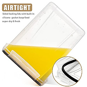 Large Food Storage Containers 5.2L /175oz, Wildone 4 Piece BPA Free Plastic Airtight Food Storage Containers for Flour, Sugar, Baking Supplies, Kitchen & Pantry Containers with 20 Labels