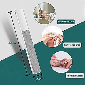 Glass Nail Shiner, Mopcoder Nail Files Polisher Professional Crystal Manicure Tools Kit for Natural Nails