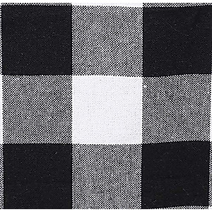 Black White Cotton Curtains, Back Tab Farmhouse Cotton check Curtain 50x72 Inch, Tab Top Bathroom Window Treatment Décor Panel For Kitchen Nursery Livingroom Bed Room Gingham Check Curtains -2 Panels