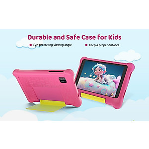 Cheerjoy Kids Tablet 7 inch,Android 12 Tablet for Kids,32GB ROM 128GB Expanded,Parental Control,Kids Software Pre-Installed, Dual Cameras,Android Learning Tablet with Proof Case for Toddlers (Pink)