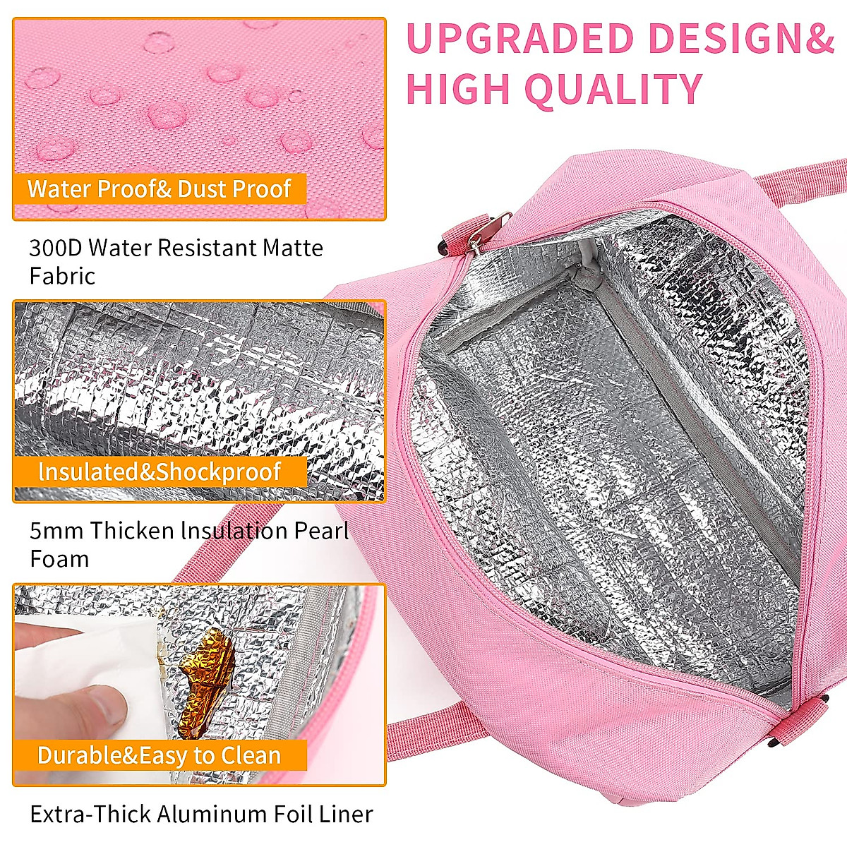 XQXA Lunch Bag Reusable Insulated Cooler Water Resistant Lunch Box Adult Tote Lunch Bag for Women/Men Work Picnic Beach or Travel