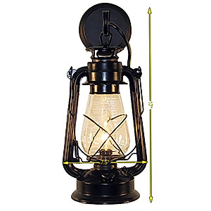 Rustic Lantern Wall Mounted Set - Large Black