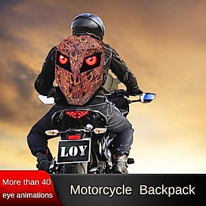 Taysem LED Backpack with Eyes Led - LED Motorcycle Backpacks for Men Backpack with Digital Moving Eyes (E)