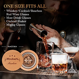 Hinshark Cocktail Smoker Kit with Torch & Stand - 4 Flavors Wood Chips for Old Fashioned Smoker Kit, Bourbon Whiskey Gifts for Men, Christmas Gifts For Men, Dad, Husband, Grandpa (No Butane)
