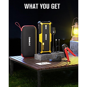 GOOLOO GP4000 Jump Starter 4000A Peak Car Starter (All Gas,up to 10.0L Diesel Engine) SuperSafe 12V Lithium Jump Box,Auto Battery Booster Pack,Portable Power Bank with USB Quick Charge and Type C Port
