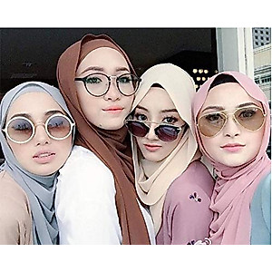 Yeieeo Chiffon Hijab for Women - Long and Soft Hijab Scarf Solid Color (Antique Pink)