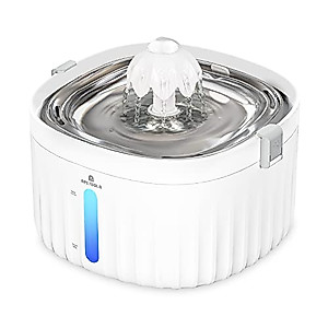 Cat Water Fountain, APETDOLA Cat Fountain Automatic with Stainless Steel Tray, 2L/67oz Ultra-Quiet Pet Water Fountain for Cats Inside, Cat Fountain Water Bowl, for Cats, Dogs, Multiple Pets