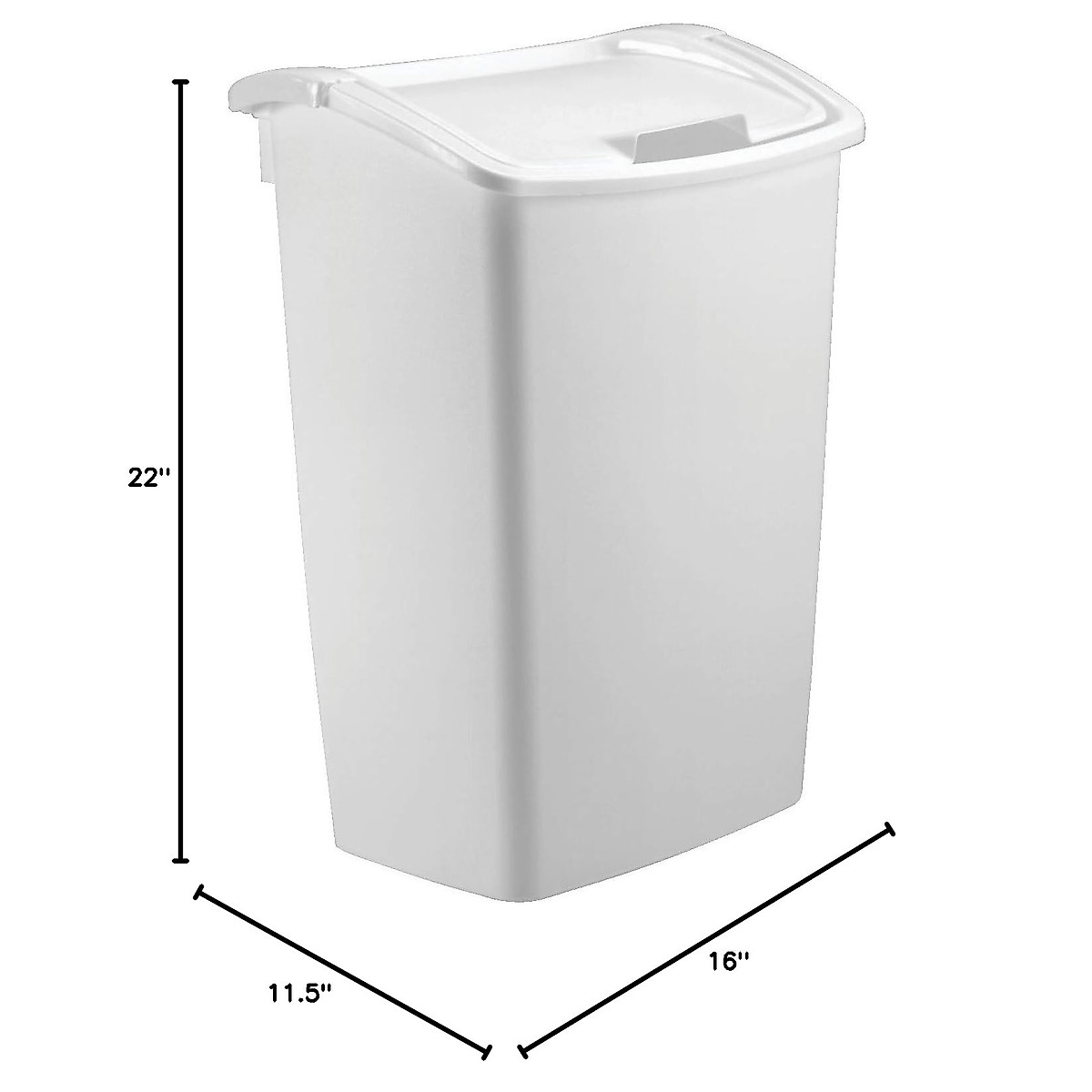 Rubbermaid FG280300BISQU Dual-Action Swing Lid Trash Can for Home, Kitchen, and Bathroom Garbage, 11.3 Gallon, Off-White Bisque, 45-quart, Tan