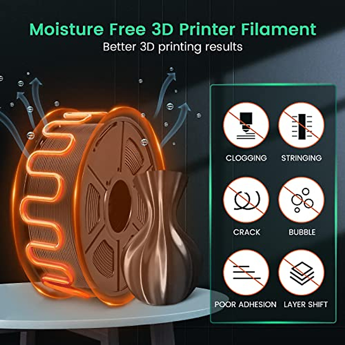 SUNLU Filament Dryer with Fan, Upgraded Fast Heating 3D Printer Filament Dryer Box, Keep Filament Dry During 3D Printing, PLA PETG ABS TPU Nylon ASA Filament Dehydrator Storage Box, FilaDryer S2 Black