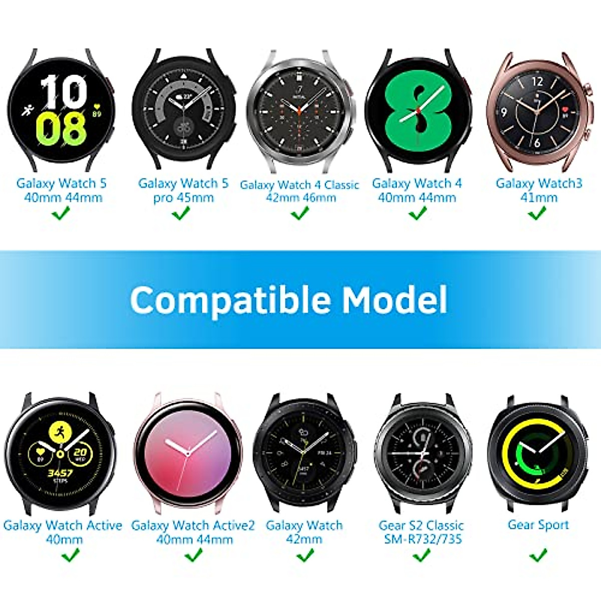 Fintie Band Compatible with Galaxy Watch 5 40mm/44mm/Pro 45mm / Galaxy Watch 4 40mm/44mm and Classic 42mm/46mm / Galaxy Watch 3 41mm / Galaxy Watch 42mm, 20mm Genuine Leather Band Replacement Strap Wristband, Classic Leopard