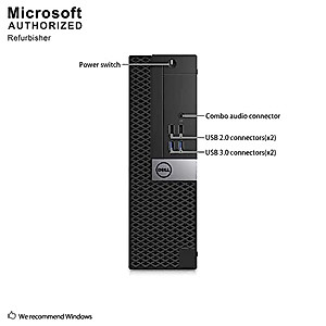 Dell Optiplex 7040 Business SFF Computer Small Tower PC (Intel Core i5-6500, 16GB Ram, 256GB SSD, DVD-RW, WiFi) Win 10 Pro (Renewed)