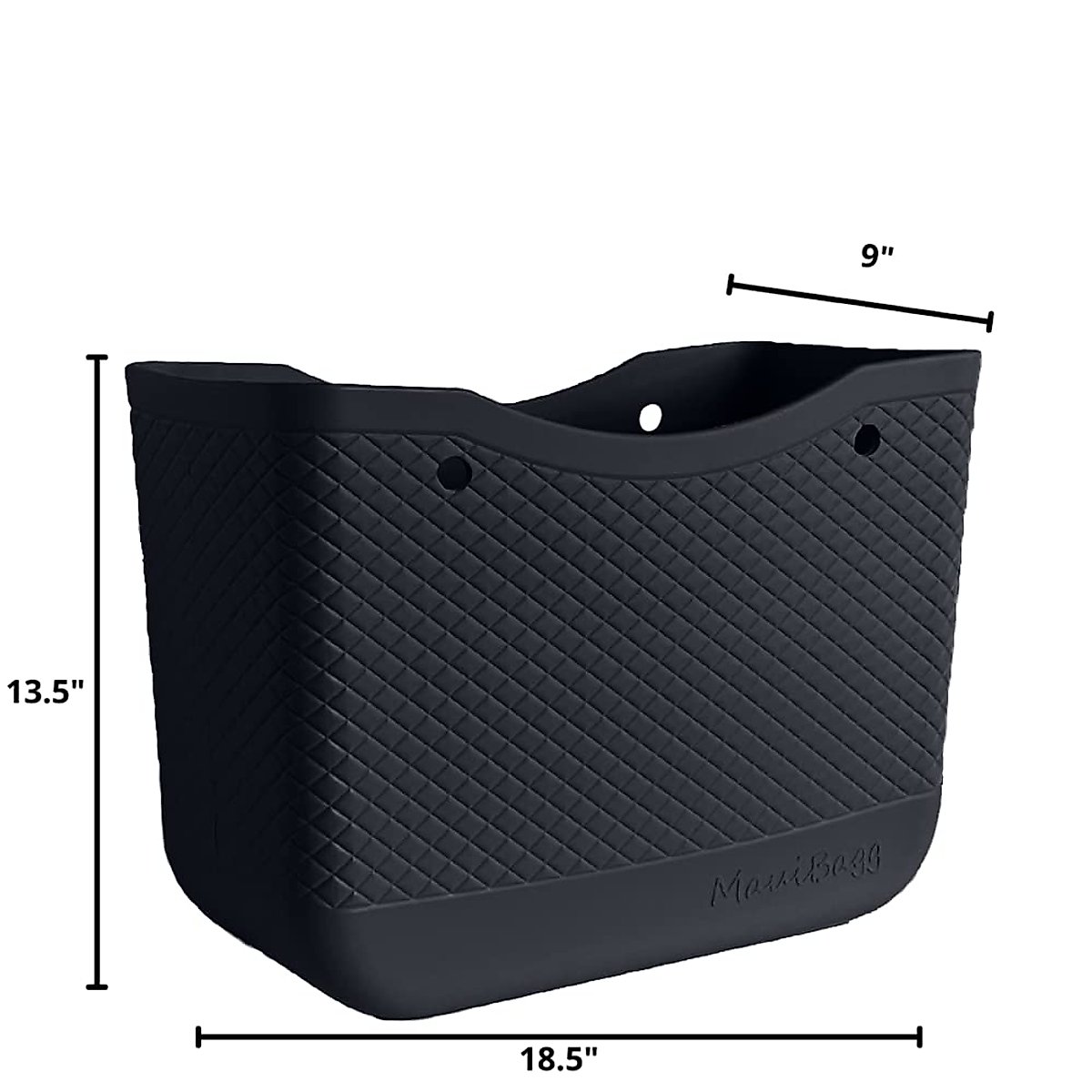 BuildABagg MauiBagg: Customize Your Large, EVA, Multipurpose Tote. Create Your Own Style. Washable, Open Tote Bag for the Beach, Boat, Pool & Sports. Tip-Proof & Fade Resistant (Black)