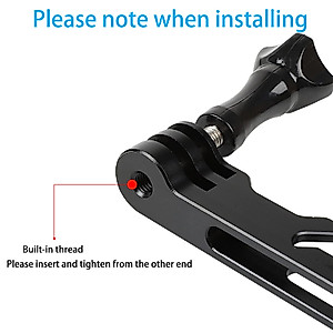 PellKing Black Aluminum Alloy Extension Arm for Insta360 Cameras, 25cm Long