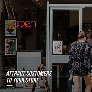 Flashing LED Neon Open Sign Light for Business with ON & Off Switch - Lightweight & Energy Efficient for Restaurants Offices Retail Shops Window Storefronts - Red