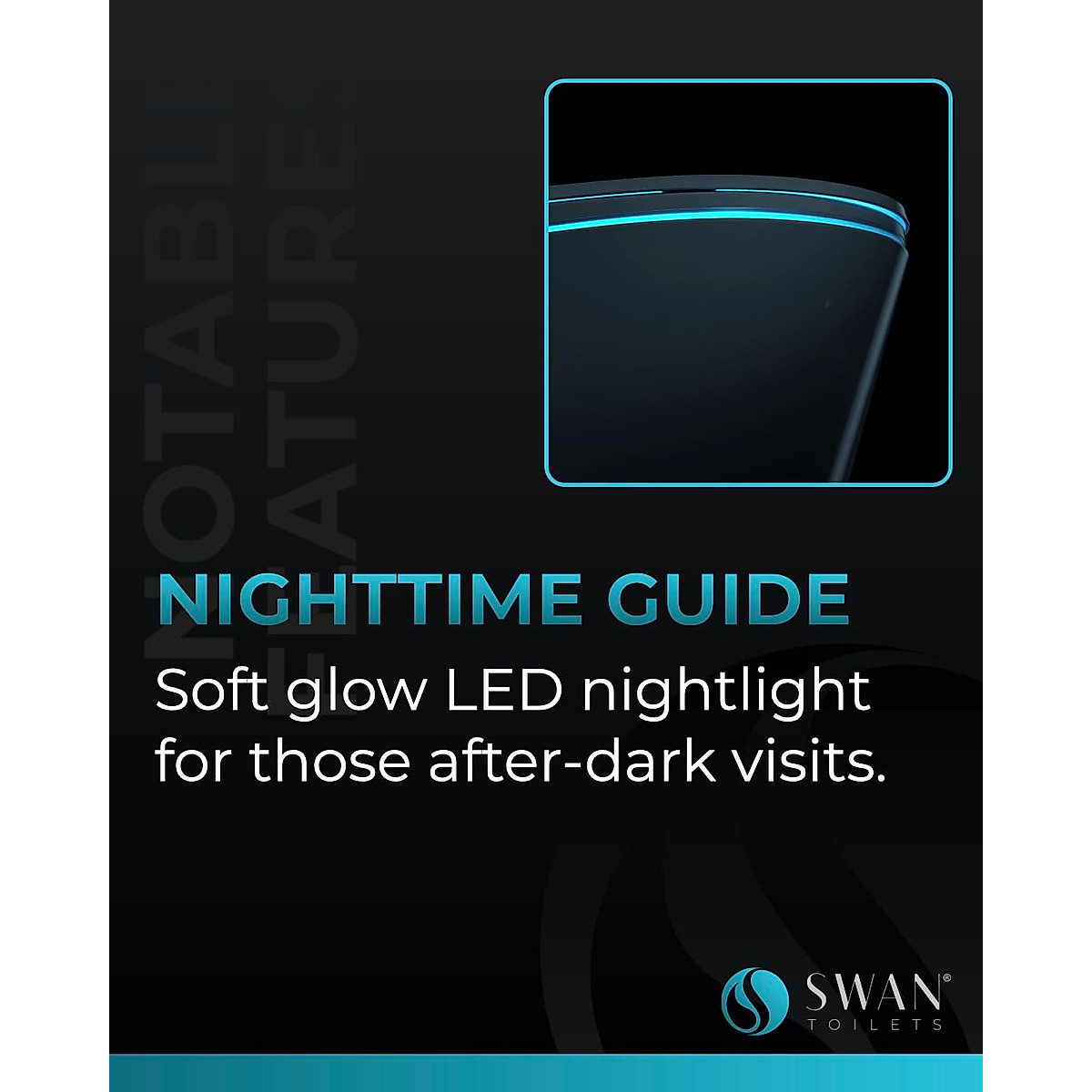 SWAN S-Pro Toilet - Smart Bidet One Piece Toilet for Bathrooms Warm Water Sprayer, Heated Seat, Automatic Flushing, LED lights, Auto Open & Close, Air Dryer| Luxury Smart Toilet | App Enabled |