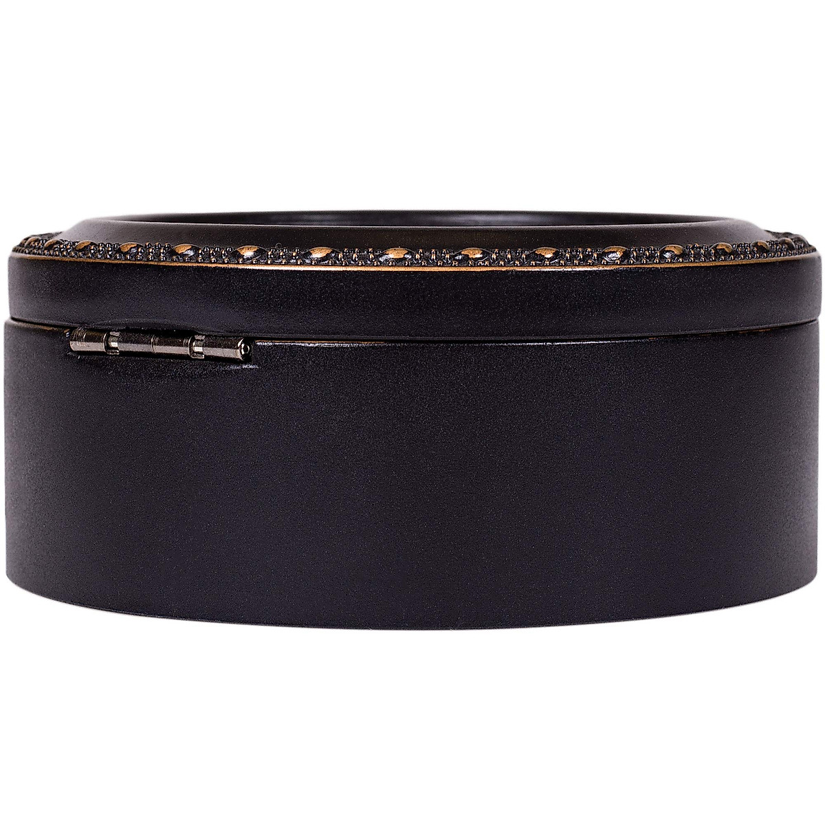 Cottage Garden Future Belongs to Those Who Believe Black Rope Trim Petite Round Jewelry and Keepsake Box