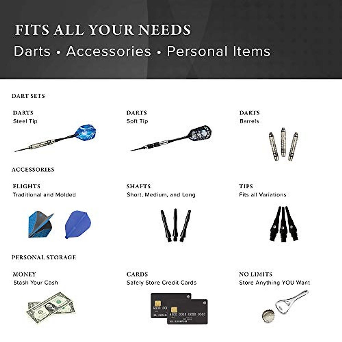 Casemaster by GLD Products Casemaster Plazma Pro Dart Case with Black Zipper and Phone Pocket