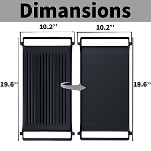 WB31X24998 WB31X24738 Griddle Replacement Parts For GE Stove Parts Top Griddle Plate, JXGRILL1 General Electric Gas Range Parts Reversible Cast Iron Center Griddle Flat Top Pan 1 Pack