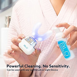 GO SMILE BLU Foaming Whitening Toothpaste for Blue-Light Toothbrushes, Light Activated Stain Removal & Enamel Whitening Formula to Freshen Breath & Clean Teeth Without Sensitivity, Mint Flavor 2.3 oz