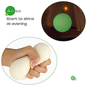 Fansteck Stress Balls for Kids and Adults, Luminous Squeeze Ball/Led Light Squishy Ball/Stretchy Ball/Rainbow Stress Relief Ball, Non-Toxic Funny Fidget Toys for Anxiety Autism ADHD(5 pack)