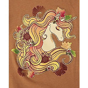 The Children's Place Girls' All Holidays Long Sleeve Graphic T-Shirts, Harvest Unicorn, XX-Large